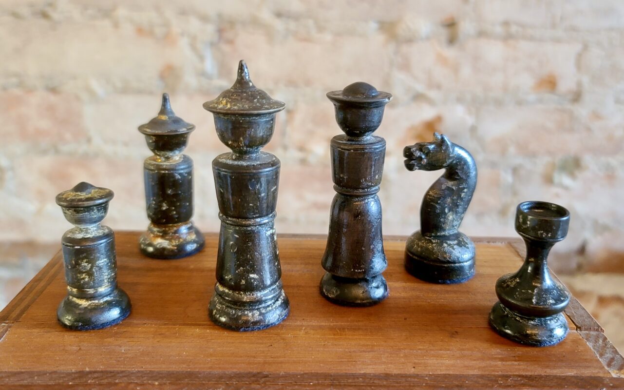 *SOLD* Bulgarorum (The Bulgars); Bulgarian Upright Wooden Chess Set, c ...