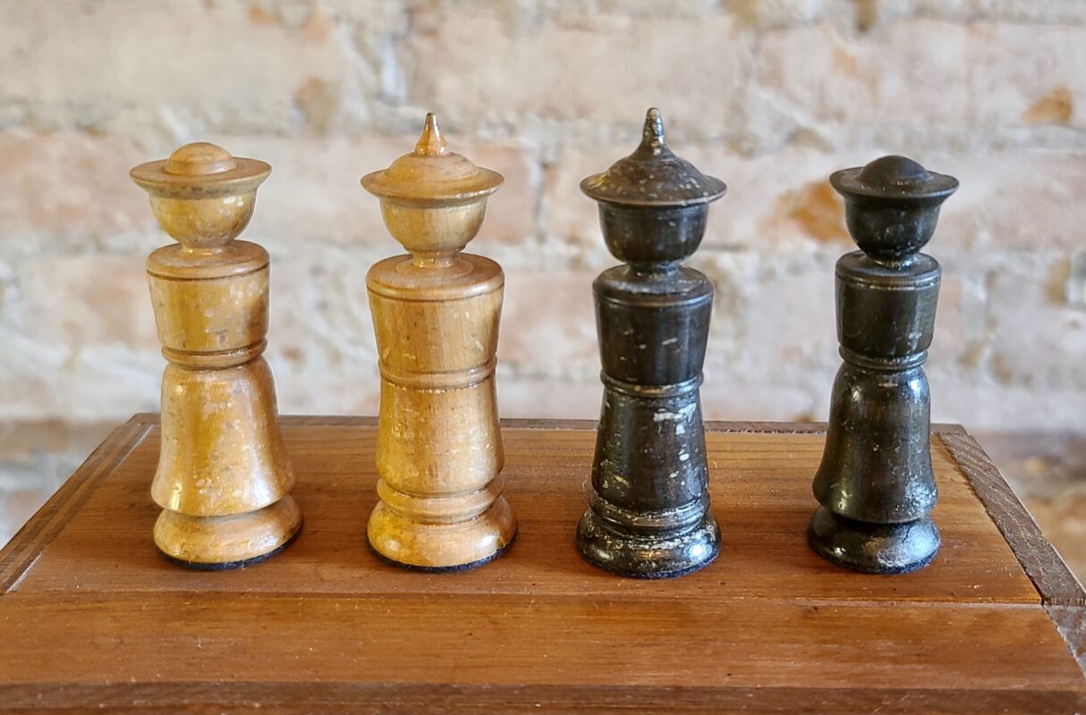 *SOLD* Bulgarorum (The Bulgars); Bulgarian Upright Wooden Chess Set, c ...